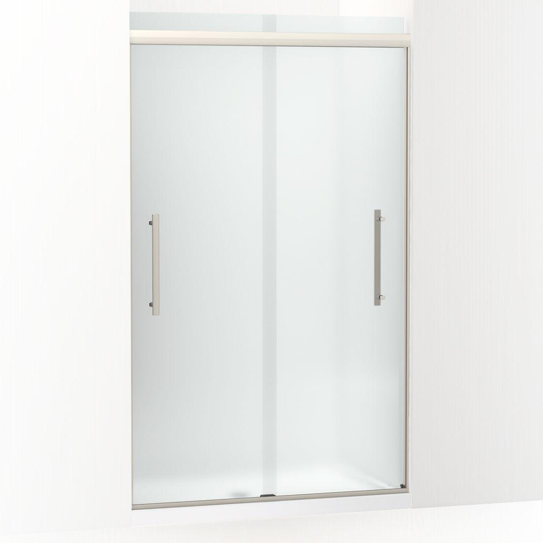 Kohler® 707601-8D3-BNK Pleat Frameless Sliding Door, Frosted Tempered Glass, Bright Polished ...