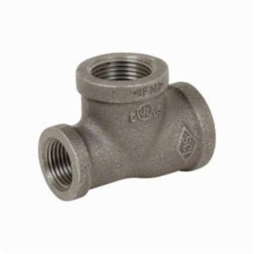 Pipe Reducing Tee, 1x1x1/4 in, NPT, 150 lb, Malleable Iron, Black ...