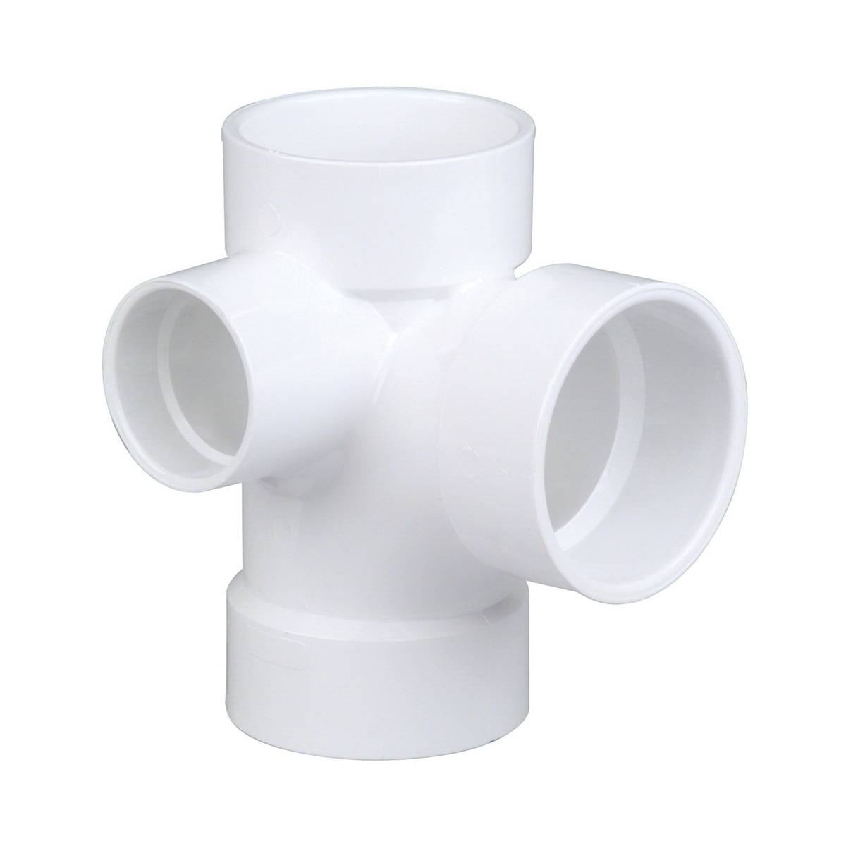 K495400 4871 DWV Sanitary Tee With 90 deg Left Inlet Hub, 3x3x3x1-1/2 ...