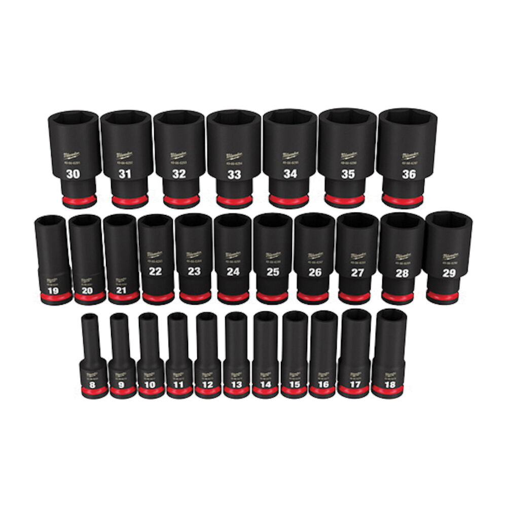 Milwaukee® Tool SHOCKWAVE™ Impact Duty™ 49-66-7015 Deep Socket Set, 1/2 ...