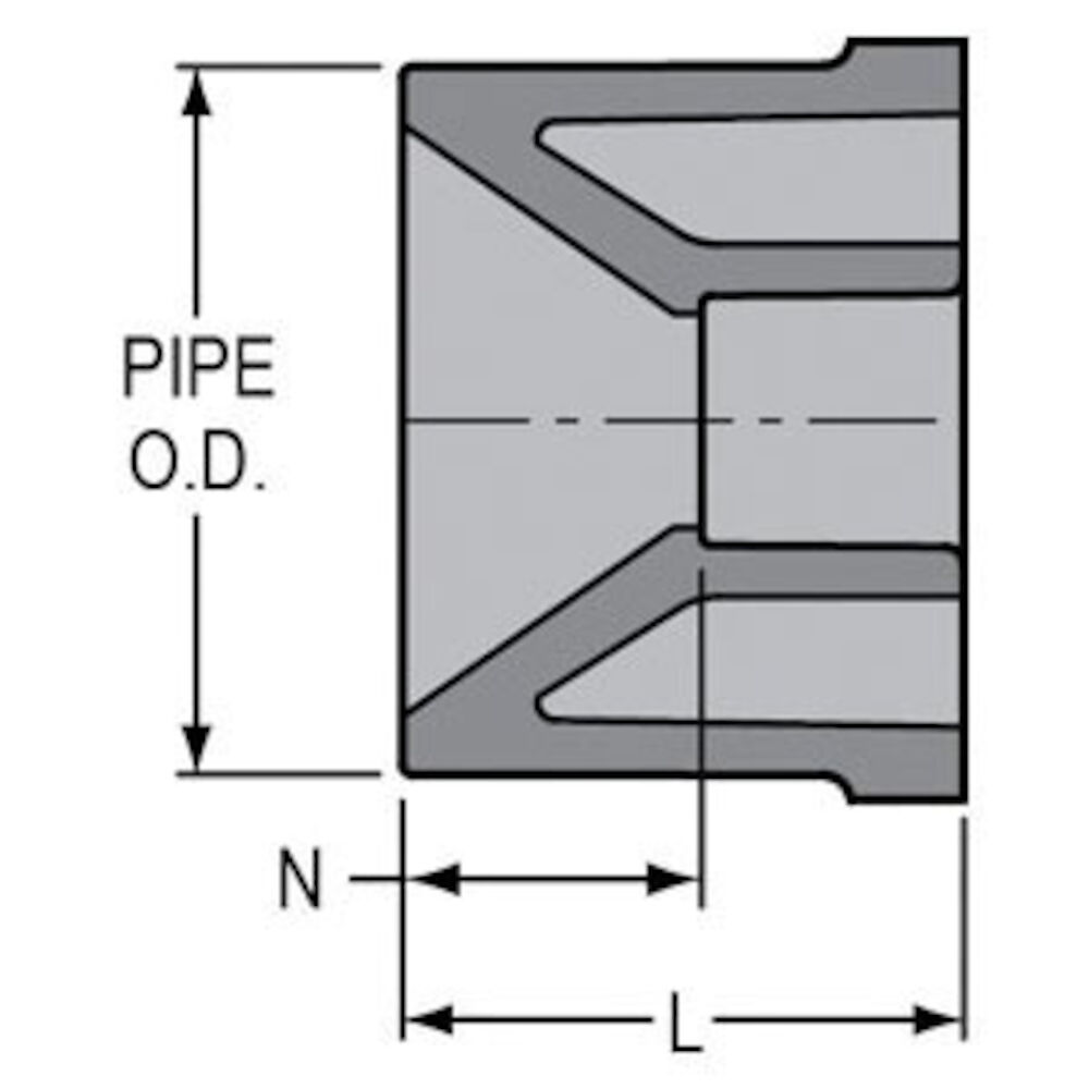 Spears® 837-525C Flush Reducing Bushing, 6 x 1 in, Spigot x Socket, SCH ...