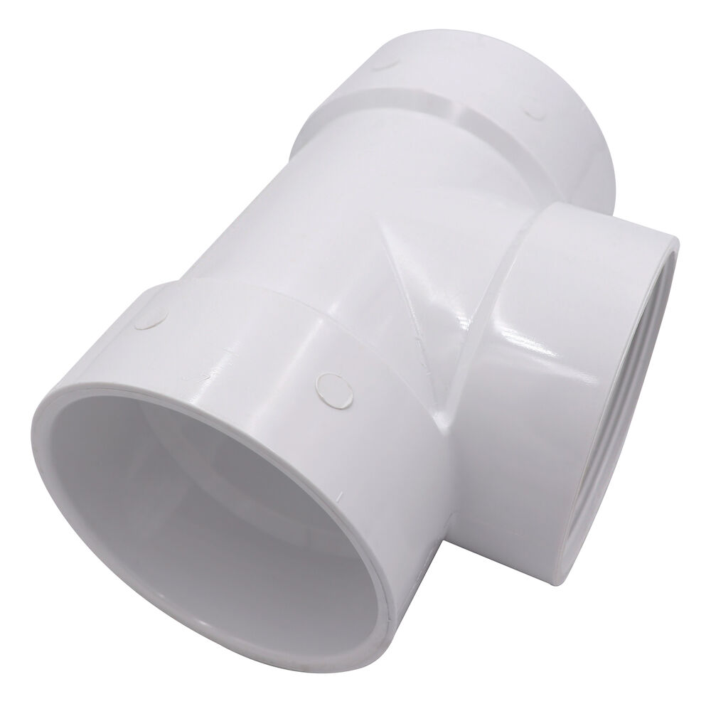 K113090 4811-14-V DWV Straight Test Tee, 4", HubxHubxFNPT, SCH 40/STD ...