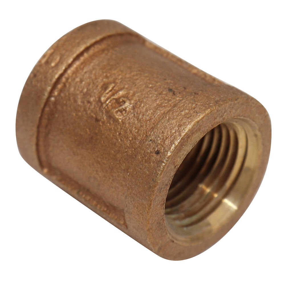 Straight Pipe Coupling, 1/2 in, FNPT, 125 lb, Brass, Rough, Import ...