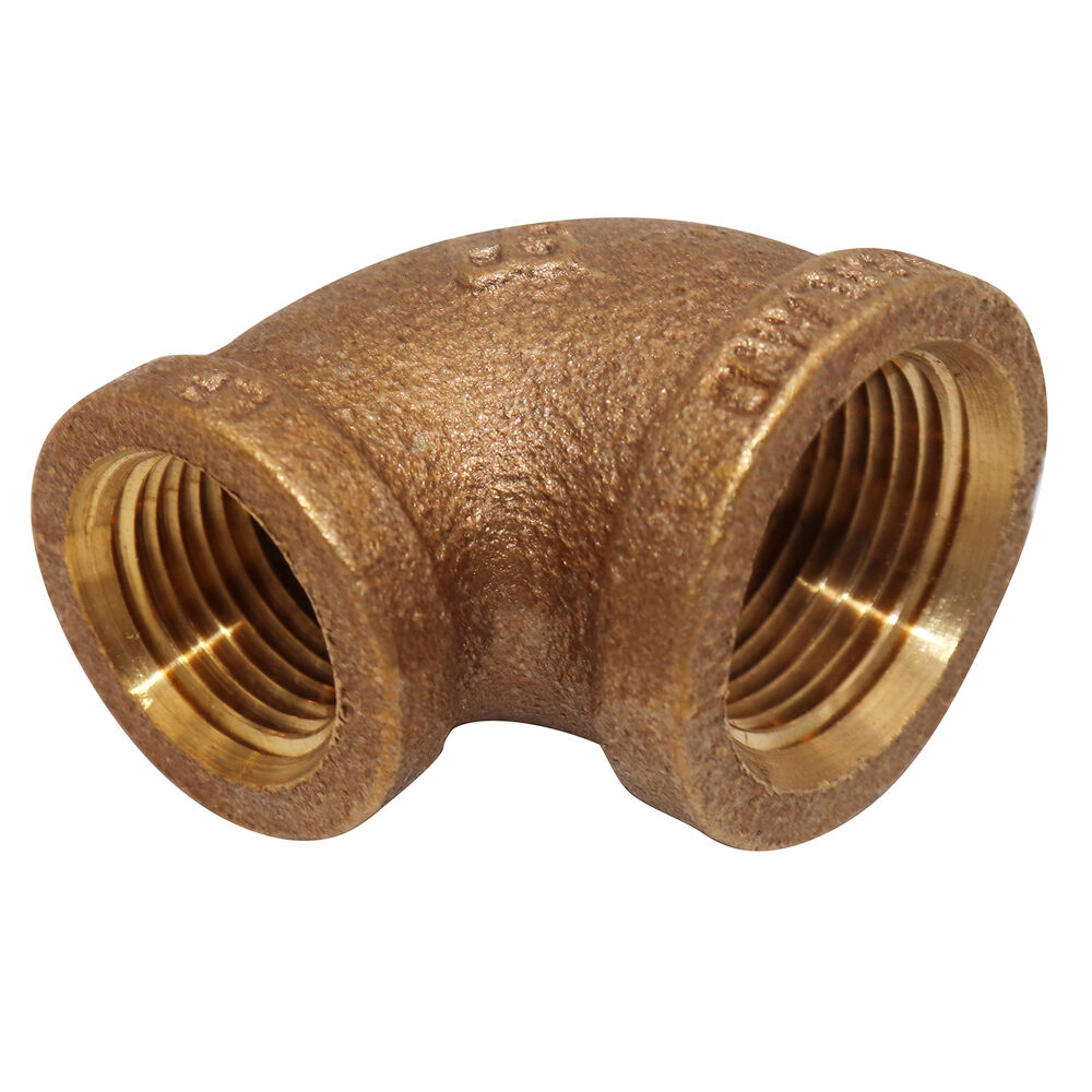 Pipe Reducing 90 deg Elbow, 3/4x1/2 in, FNPT, 125 lb, Brass, Rough ...