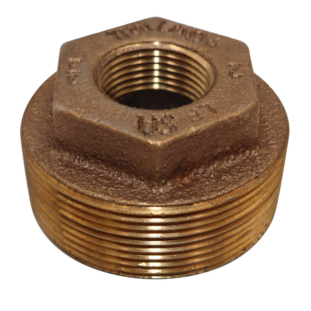 Hex Head Pipe Bushing, 2x3/4", MNPTxFNPT, 125 lb, Brass, Rough, Import ...