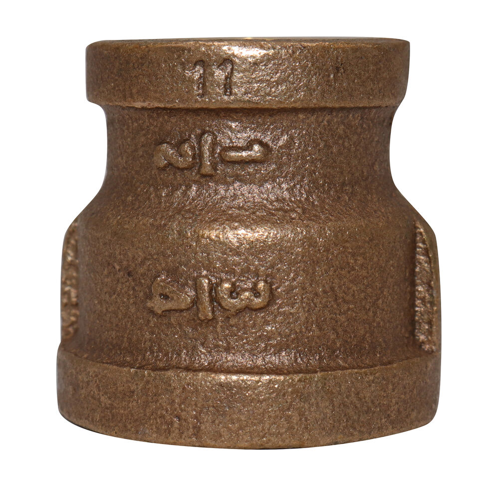 Pipe Reducing Coupling, 3/4x1/2", FNPT, 125 lb, Brass, Rough, Import ...