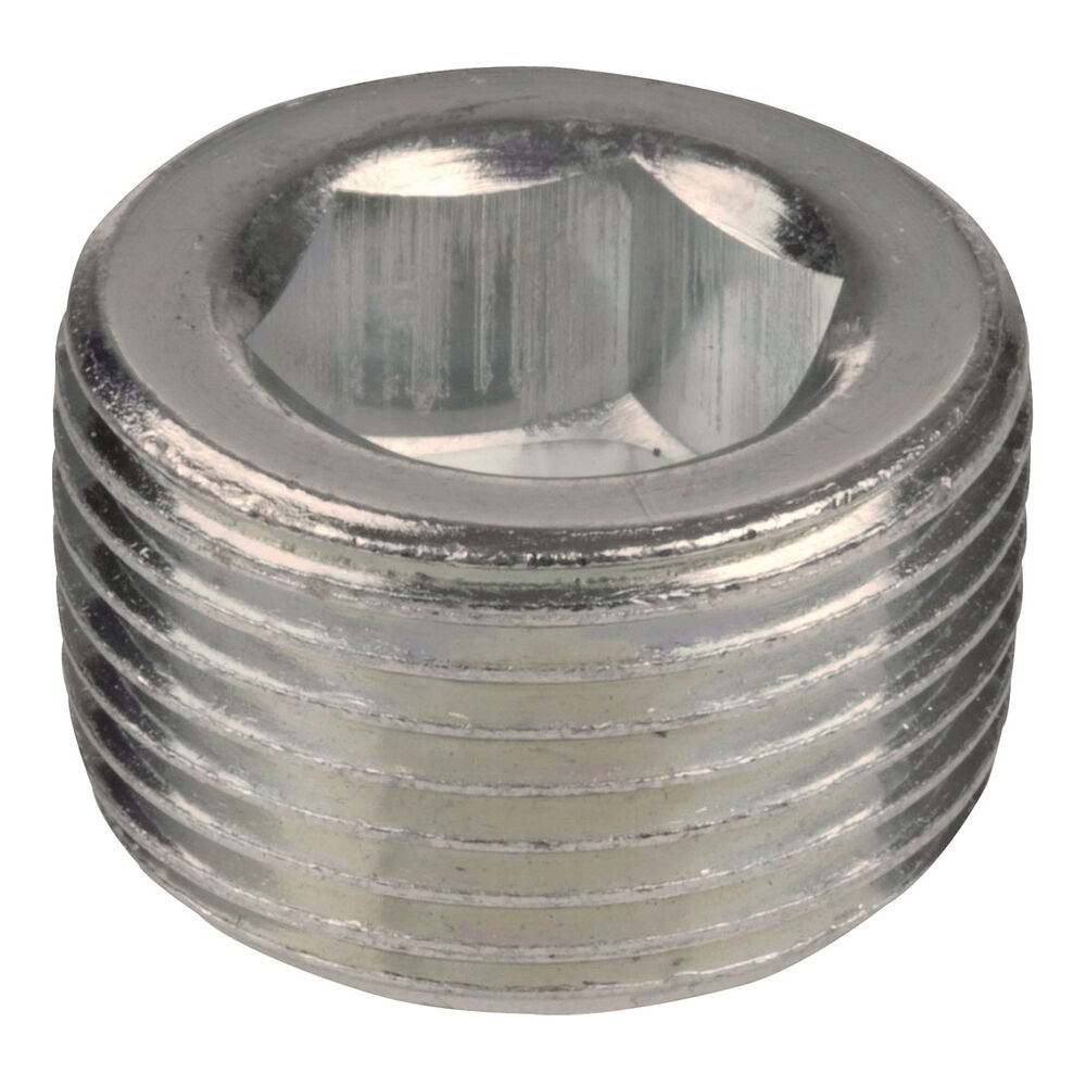 Short Hex Head Countersunk Plug, 1/4" Nominal, NPT End Style, 150 lb ...