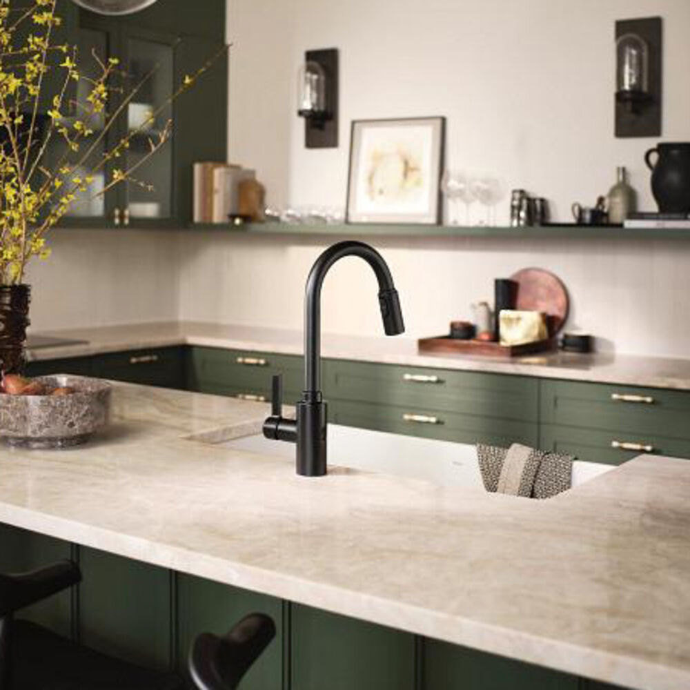 Moen® 7882EWBL 7882EW Genta LX Pull-Down Kitchen Faucet, 1.5 gpm Flow ...