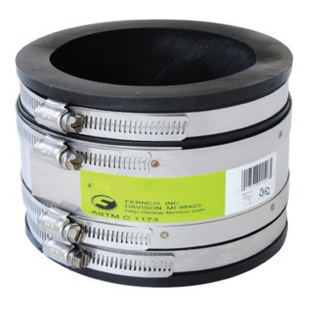 Fernco® 6002-44RC 4" Strong Back Coupling, Clay x PVC, AIS Compliant ...