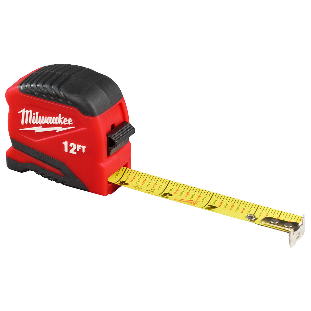 Milwaukee® Tool 48-22-1712 Compact Tape Measure, SAE, 12' L, 1" Width ...