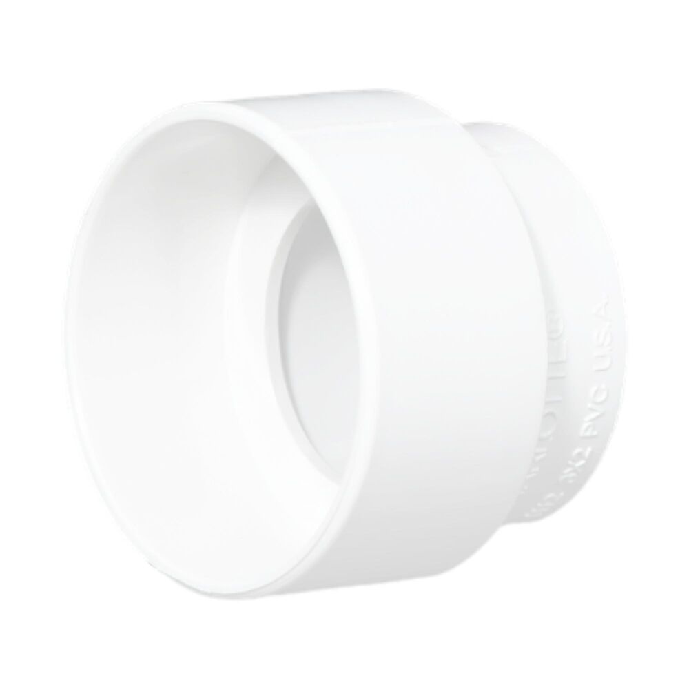 PVC 01112 Bushing, 3" x 2" Nominal, Hub x Spigot End Style, SCH 30, PVC | First Supply