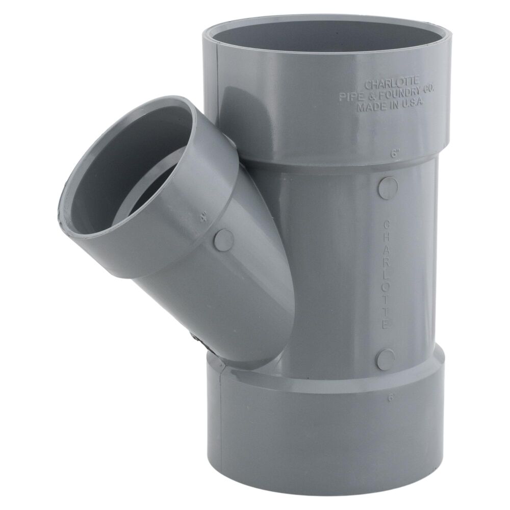 Charlotte ChemDrain® AW 00601 0532C Reducing Wye, 6 x 6 x 4" Nominal ...