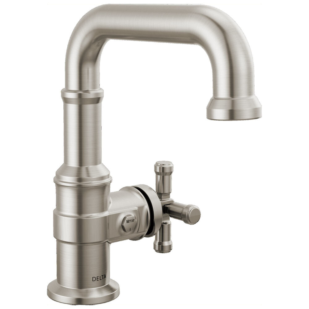 DELTA® 587SH-SS-PR-DST Broderick® Single-Handle Bathroom Faucet w/ Pop ...
