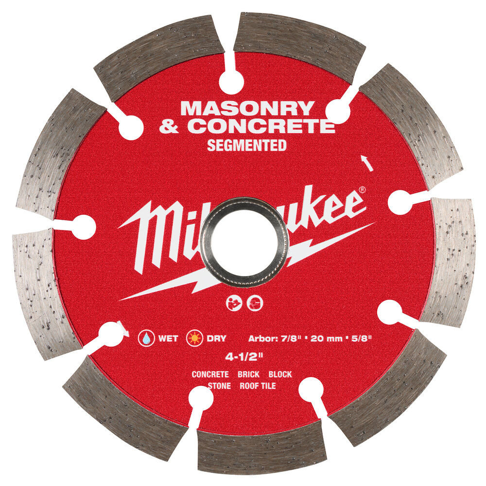 Milwaukee® Tool 49-93-9304 Segmented Masonry & Concrete Blades, Wet/Dry ...