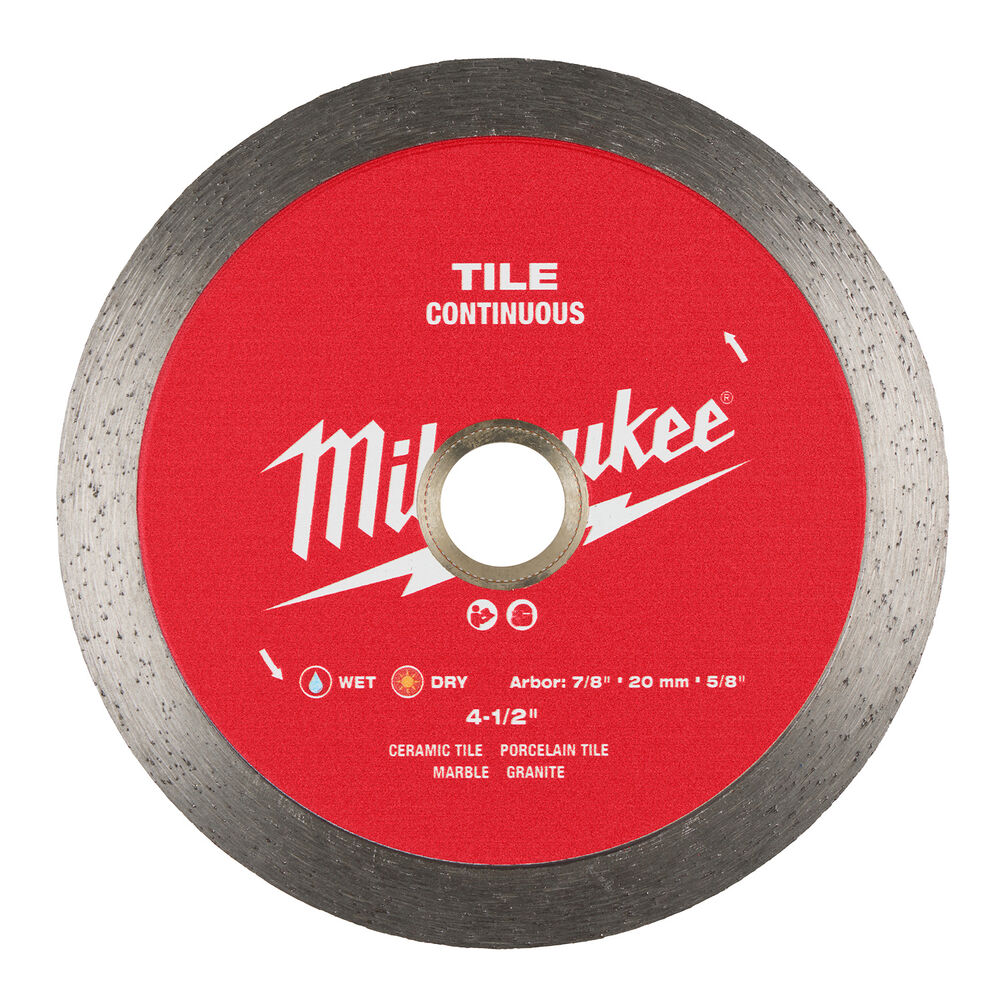 Milwaukee® Tool 49-93-9504 Continuous Tile Blades, Wet/Dry, 4-1/2" Dia ...