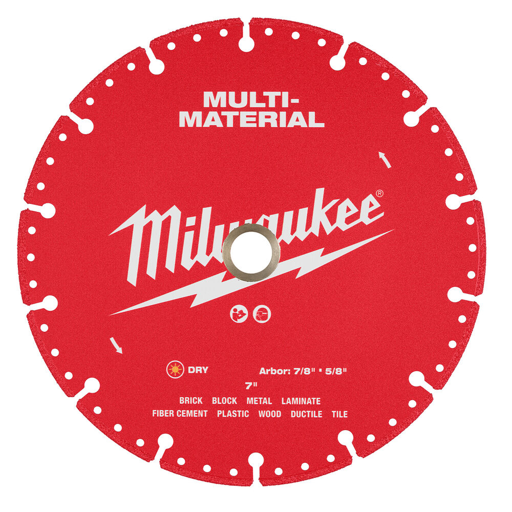Milwaukee® Tool 49-93-9607 Multi-Material Diamond Blades, Dry, 7" Dia ...