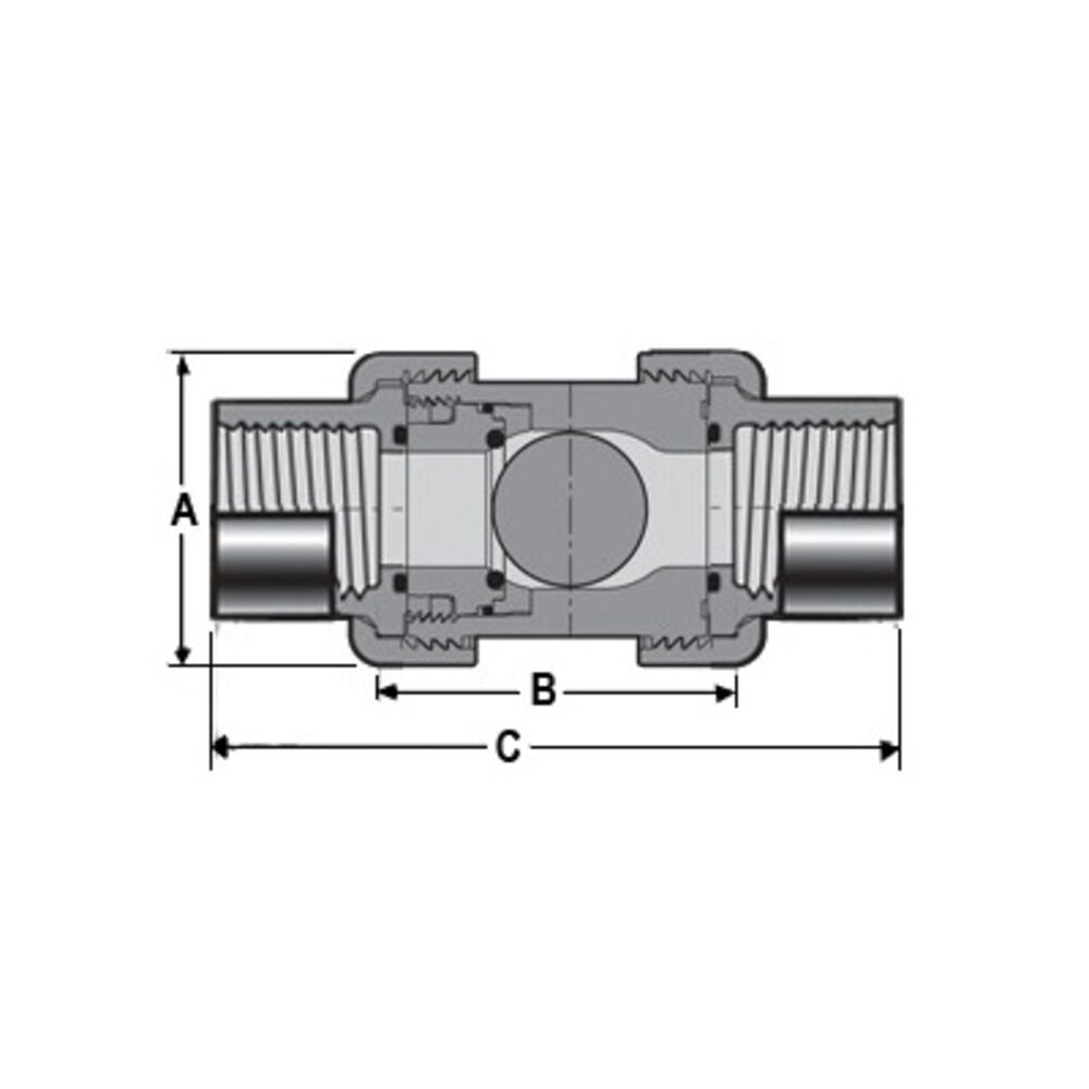 Spears® 4521-020CSR True Union 2000 Industrial Ball Check Valve, 2 in ...