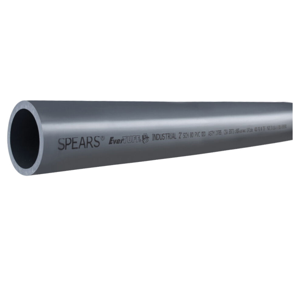 Spears® PD-800-010 1" Pipe, SCH 80/XH, Plain, PVC, 20' L | First Supply