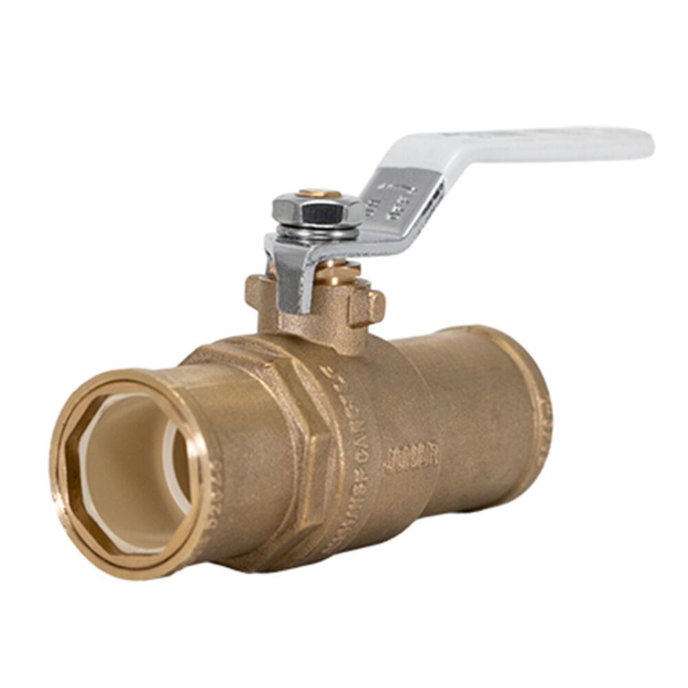 S-155G 1/2" 2-Piece Ball Valve with Lever Handle, Full Port, Solvent Connection, 150 WOG ...