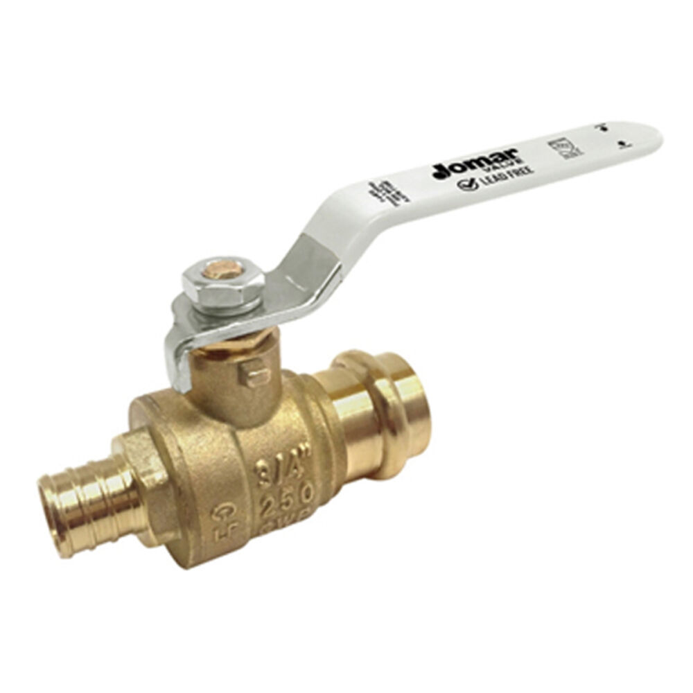 T-412G 1" Lead Free Brass Ball Valve, 2 Piece, Press x F2159 Crimp PEX ...
