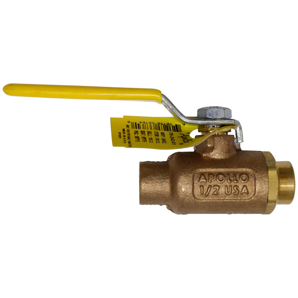 Apollo™ 70-243-01 2-Piece Ball Valve, 1/2", Solder, Bronze Body ...