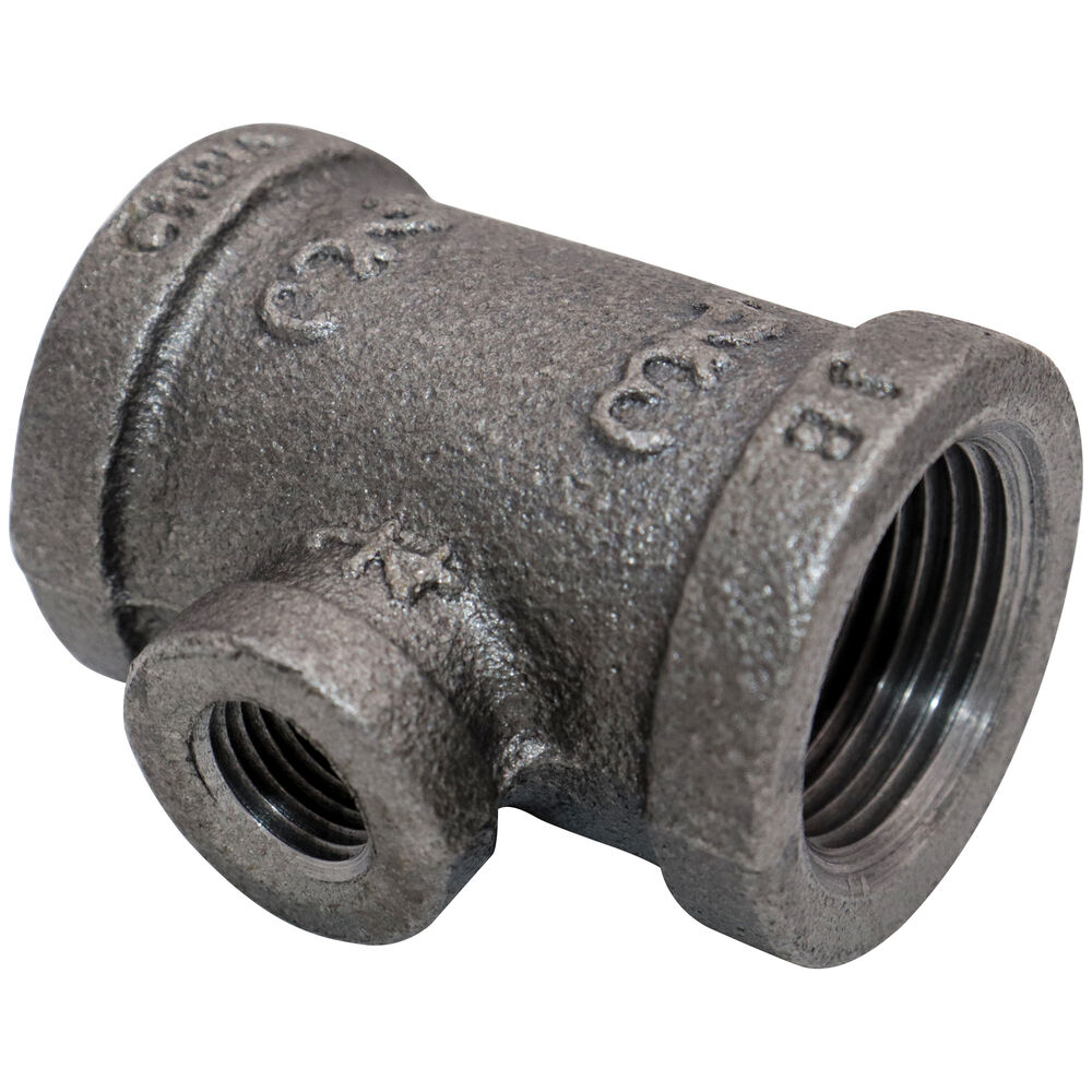 3105R Standard Reducing Pipe Tee, 3/4x3/4x1/4", FNPT, 150 lb, Malleable ...