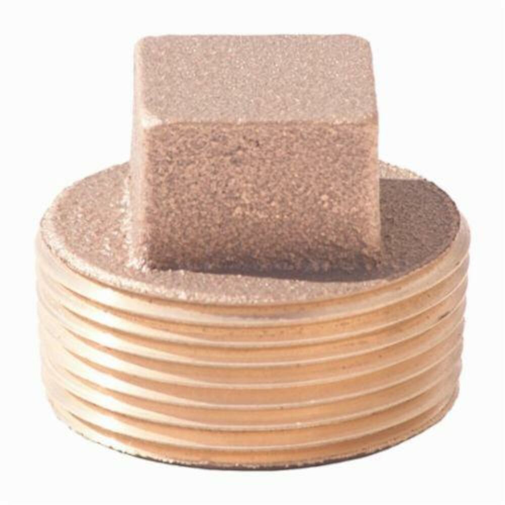 Cored Square Head Plug, 3 in, MNPT, 125 lb, Brass, Rough, Import ...