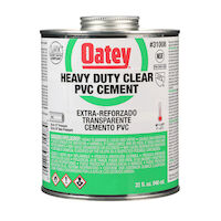 Oatey® 31008 Heavy Duty PVC Cement, 32 oz Can, Liquid, Clear, 0.88 to 0 ...