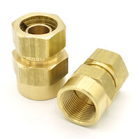 6105 3/8" Female Compression Fitting, FNPT Mini-Split Assembly, Brass ...