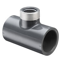 802-131SR 1x3/4" Special Reinforced Reducing Tee, SocketxFNPT PVC SCH ...