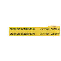 Milwaukee® 22-214 Non-Detectable Standard Warning Tape, 6x1000, Caution Gas Line Buried Below ...