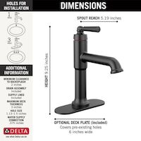 Delta Saylor™ Single Handle Bathroom Faucet, Matte Black | First Supply