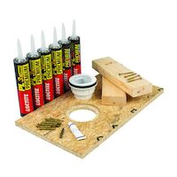 KurbX® IP-1-PVC Wood Substrate Installation Package w/ Drain Support ...