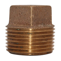 Cored Square Head Plug, 1 in, MNPT, 125 lb, Brass, Rough, Import ...