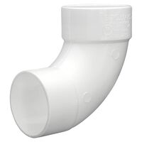 PVC 01302 90 deg Elbow, 3" Nominal, Spigot x Hub End Style, SCH 30, PVC | First Supply