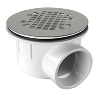 825-17P9 2-Piece Shower Module Drain w/ Side Outlet, Receptor-Base ...